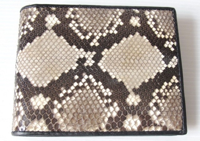 Genuine Real Anaconda Snake Skin Leather Man Bifold Natural Wallet for ...