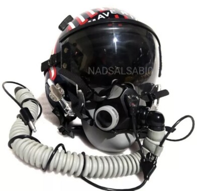 PILOT HELMET TOP GUN MAVERICK HGU-55 W/ LEATHER EDGEROLL+OXY MASK | eBay