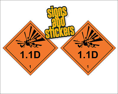 1.1D EXPLOSIVE - Double Pack Hazard Warning Diamonds | eBay