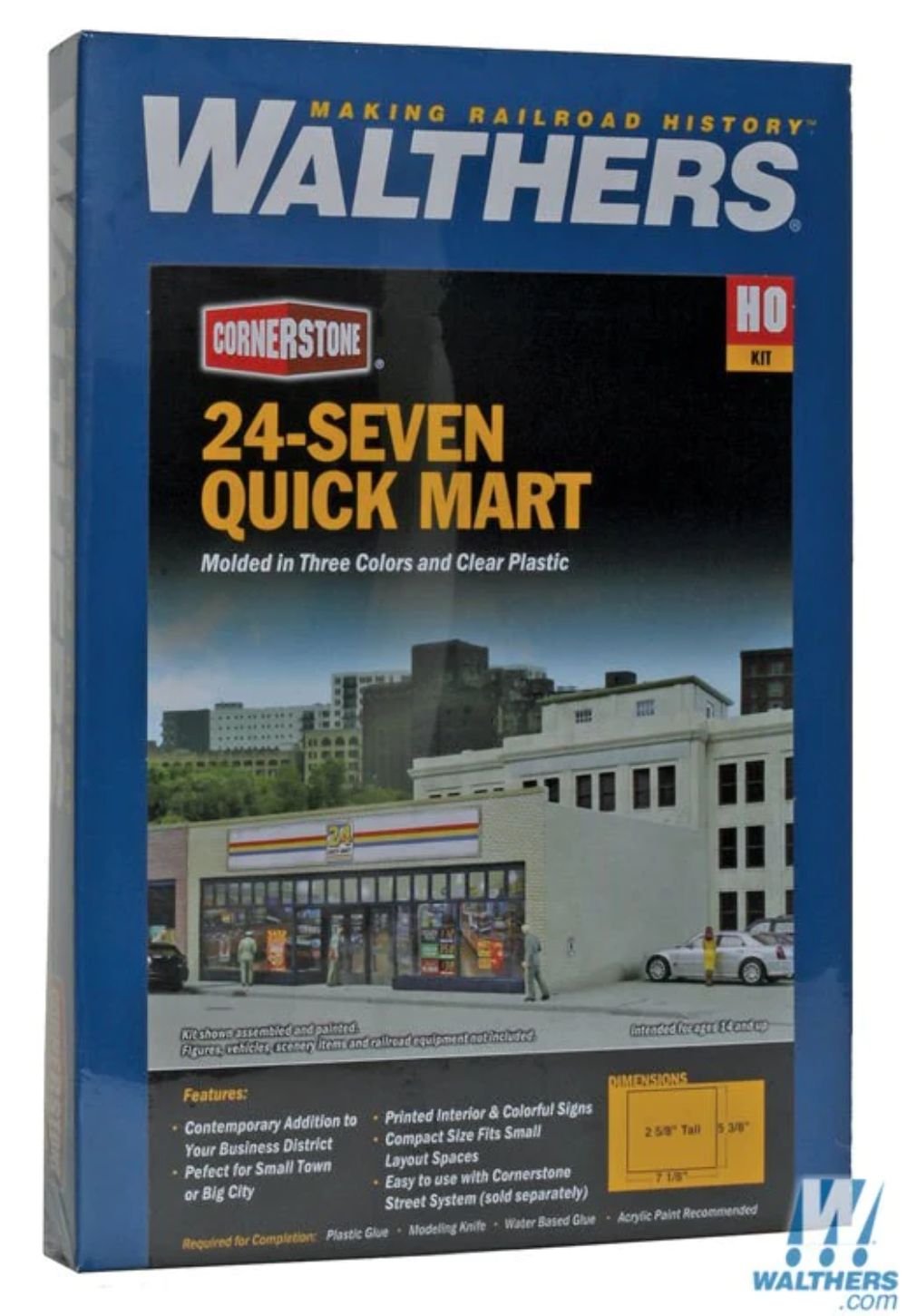 Walthers Cornerstone HO 24-Seven Quick Mart - Kit - 7-1/8 x 5-3/8 x 2-5 ...