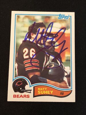 MATT SUHEY 1982 TOPPS ROOKIE SIGNED AUTOGRAPHED CARD #305 CHICAGO BEARS ...