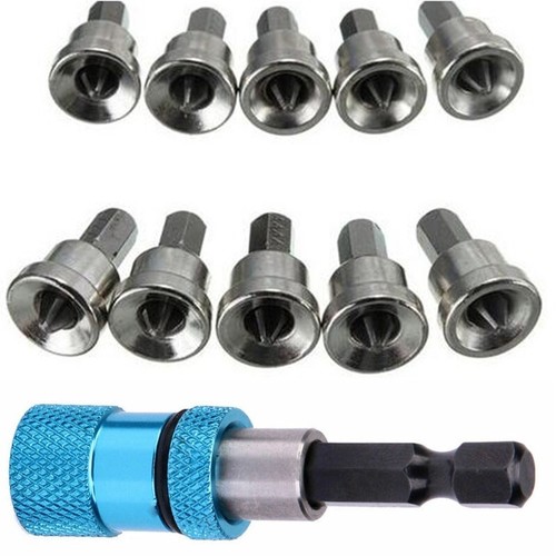 Heavy Duty Drywall Bit Holder with 10 Bits for Cordless Screwdriver 14 ...