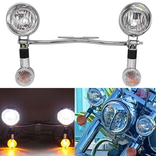 Chrome Fog Passing Turn Signal Light Bar Fit for Yamaha Road Star XV ...