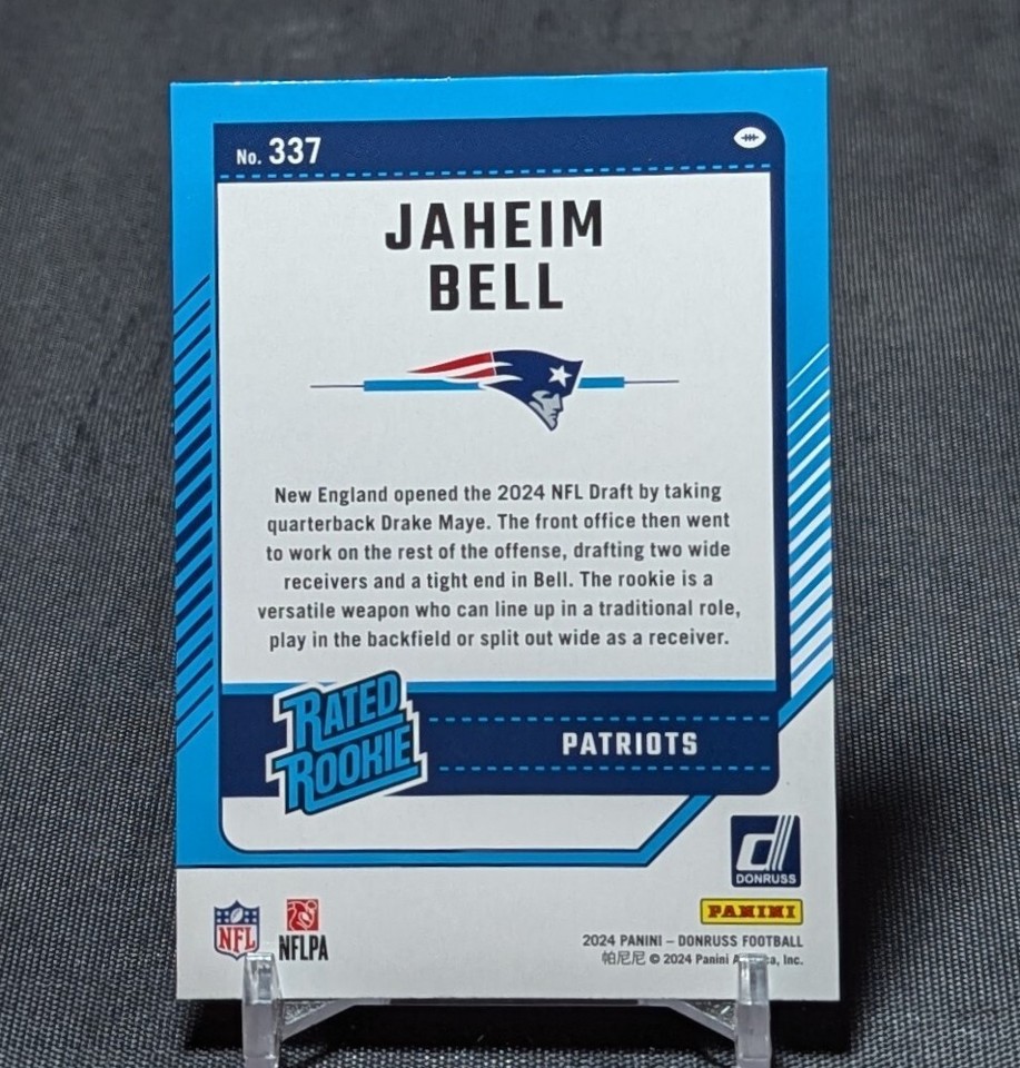 Jaheim Bell Green Press Proof Rated Rookie RC 2024 Donruss Card #337 ...