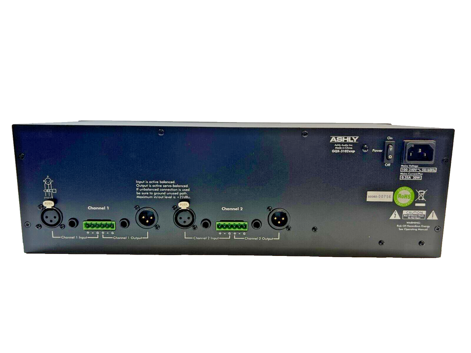 Ashly GQX-3102 Stereo 31-Band Graphic Equalizer Dual Channel EQ GQX ...
