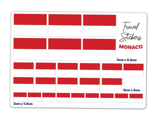 A5 Sticker Sheet Monaco Flag Vinyl Stickers - Flags World Travel Labels ...