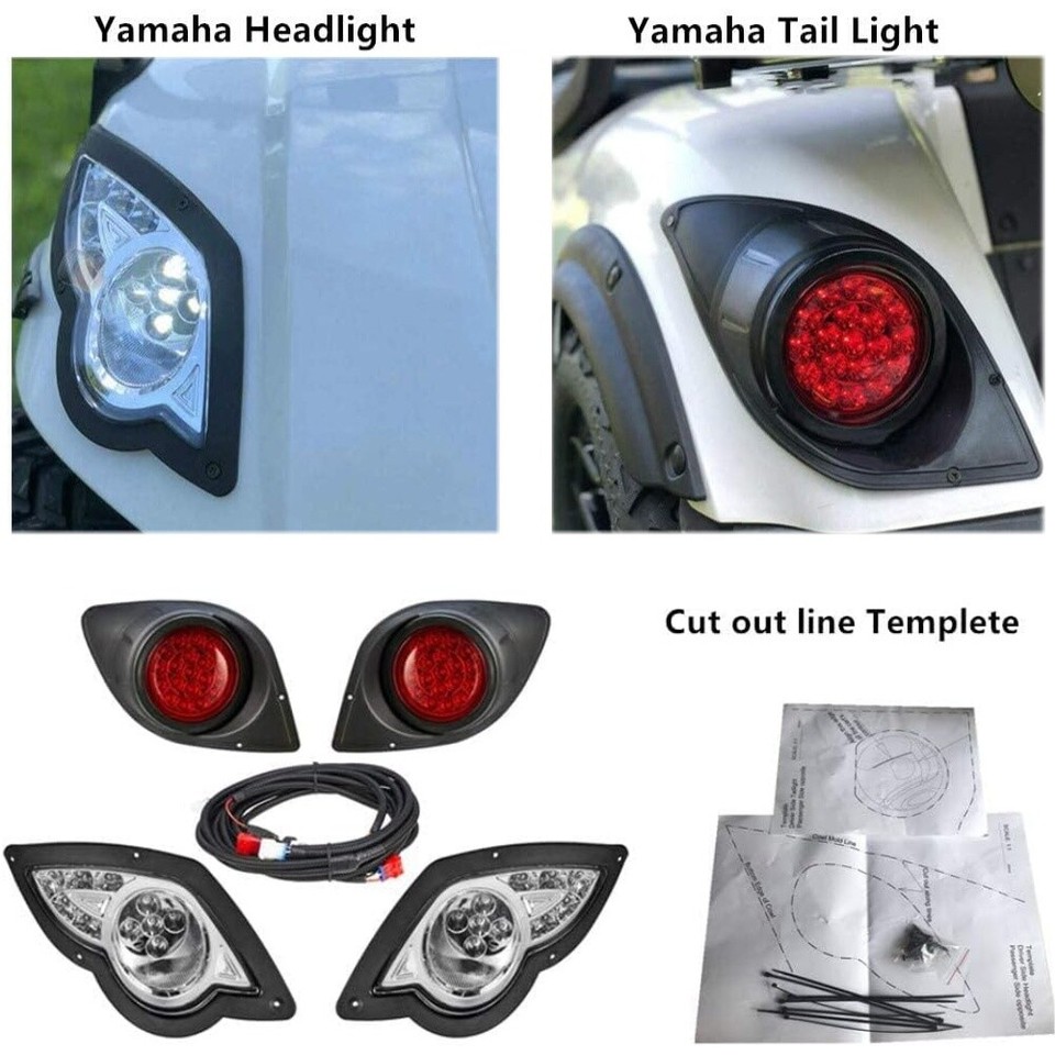 For Yamaha G29/Drive YDR LED Deluxe Street Legal Golf Cart Light Kit ...