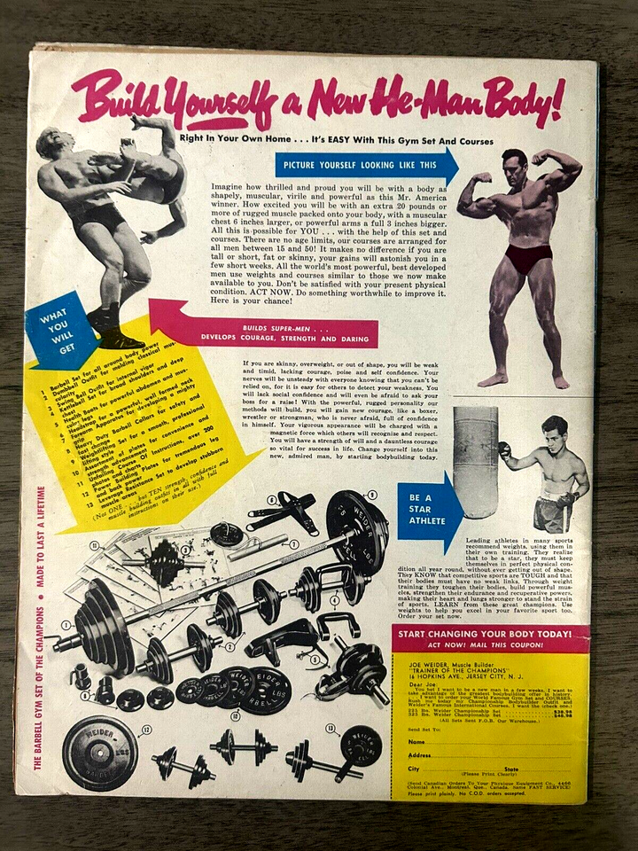 YOUR PHYSIQUE Bodybuilding Magazine Featuring STEVE REEVES March-1952 ...