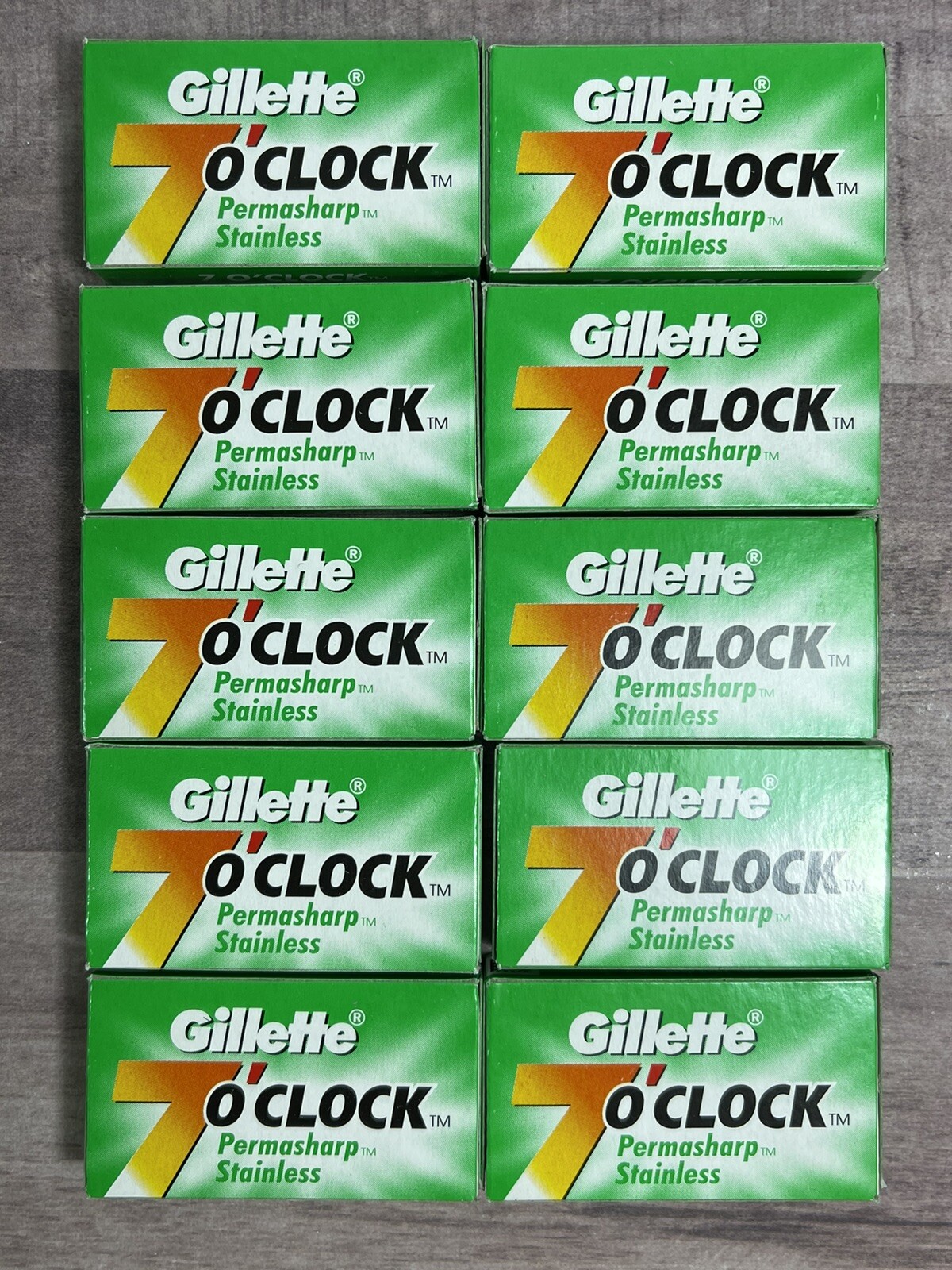 100 X GILLETTE 7 O'CLOCK PERMASHARP SHAVING BLADES W BUTTERFLY SAFETY ...