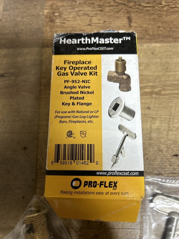 1/2" Angle Gas Shut-Off Valve Key Kit for Fire Pit Fireplace Indoor ...