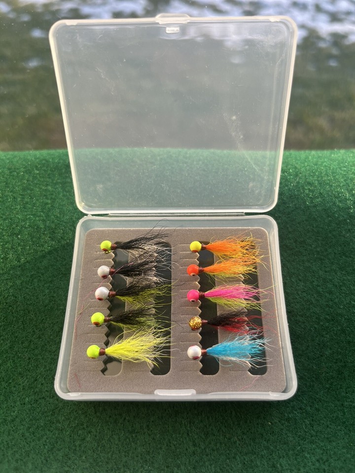 Box of 10 Hair Jigs 1/64 Head & Size 8 Hook | eBay