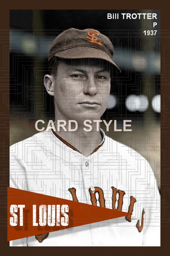 Bill Trotter - 1937 St. Louis Browns - choose a style - colorized print ...