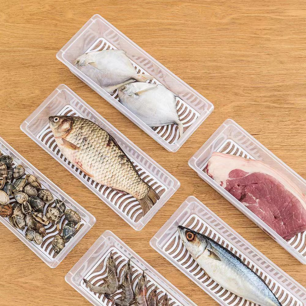 1Pcs Refrigerator Frozen Crisper Box with Lid Fish Meat Storage Box ...