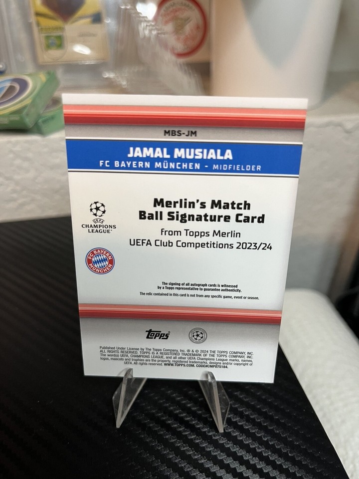 2023-24 Topps Merlin Chrome Jamal Musiala Patch Auto Match Ball ...