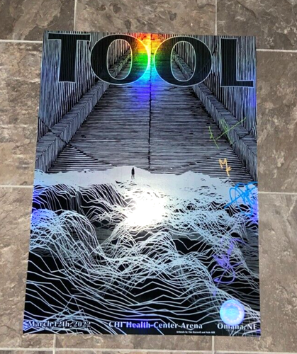 Tool Band Signed Poster Omaha Tour Fear Inoculum March 12 2022 /700 ...