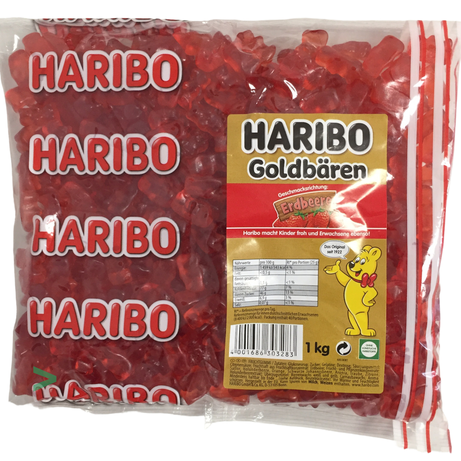 Haribo Goldbären Erdbeer (1kg Beutel Gummibärchen rot) sortenrein | eBay
