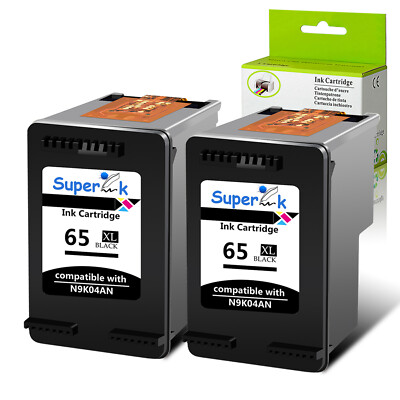 2 Pack Black 65XL Ink Cartridge for HP ENVY 5020 5030 5032 5052 5055 ...