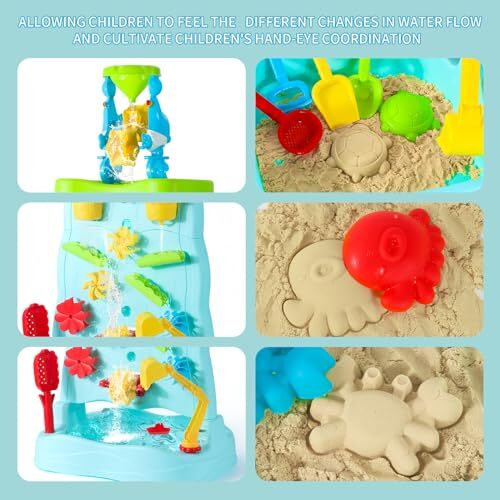 Water Table for Toddlers, Double-Sided Waterfall Discovery Wall Sensory ...