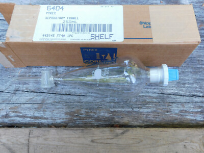 6064 Pyrex Corning Sepratory Funnel 250ml with PTFE Stopcock & Stopper ...