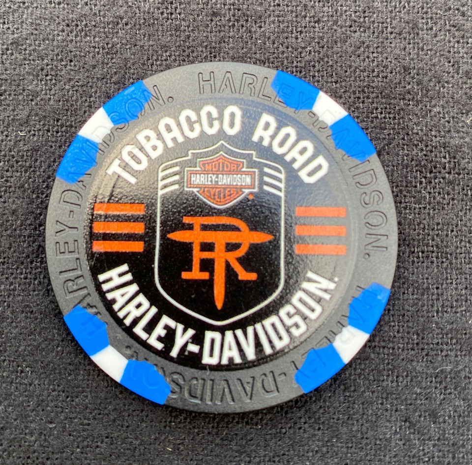 Raleigh, North Carolina Tobacco Road Harley Poker Chip / Black & Blue ...