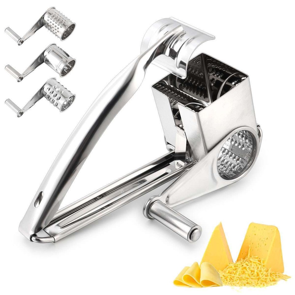 Handheld Rotary Cheese Grater Stainless Steel Cheese Shredder Cutter ...