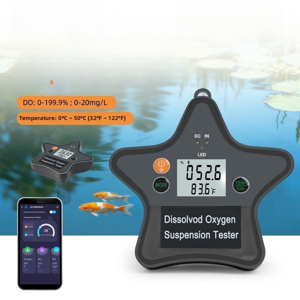 Wireless Dissolved Oxygen Meter Portable DO Tester with Backlight LCD ...