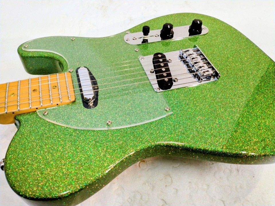 Custom GREEN SPARKLE TELECASTER StyleGuitar MAPLE NECK Tele Fender Part ...