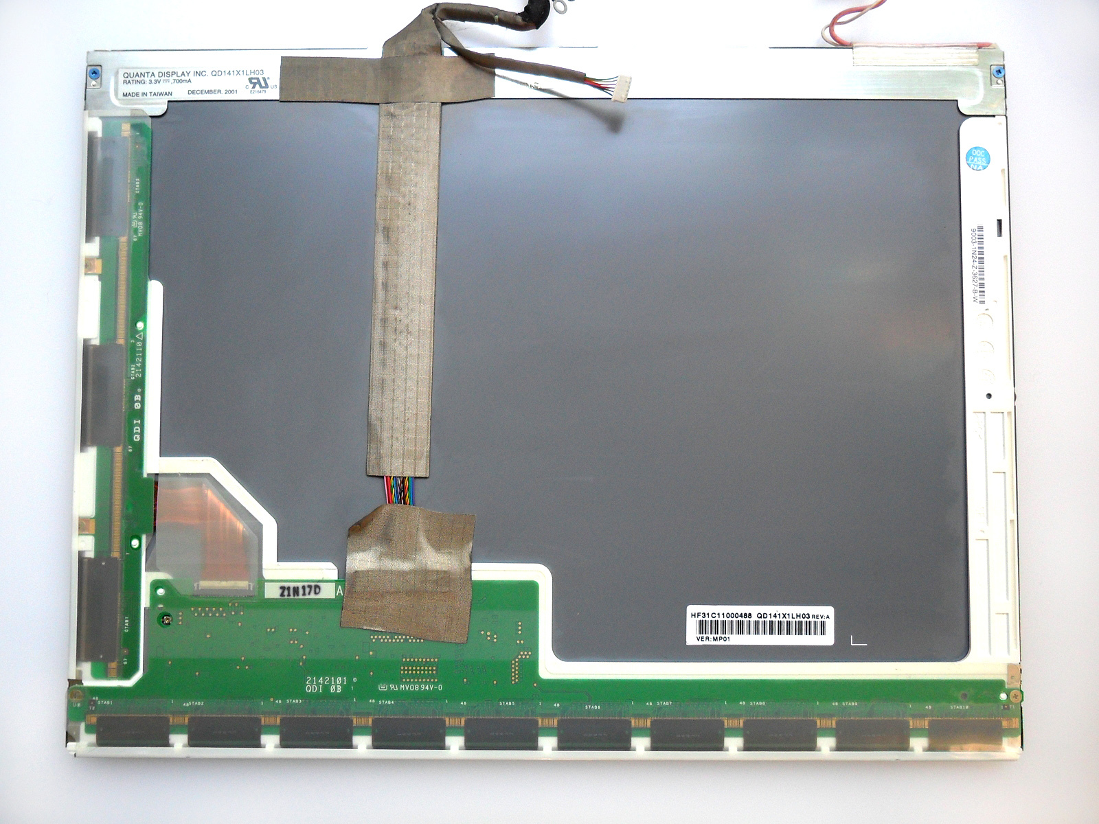 MONITOR DISPLAY QUANTA DISPLAY INC MOD. QD141X1LH03 | eBay