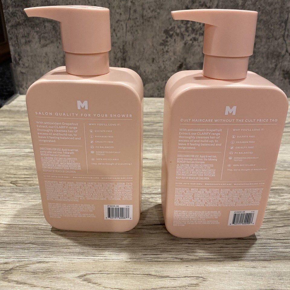 MONDAY Haircare CLARIFY Shampoo And conditioner Grapefruit Extract 12 ...
