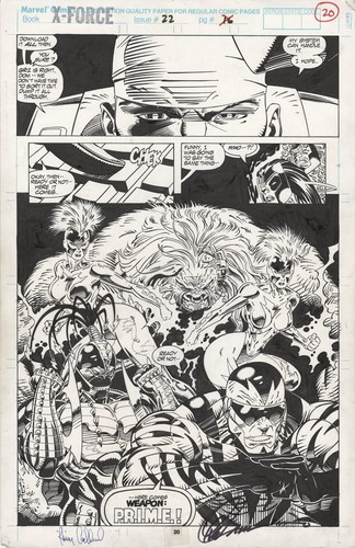 X-Force #22 Page #20 Splash Greg Capullo Original Comic Art Weapon ...