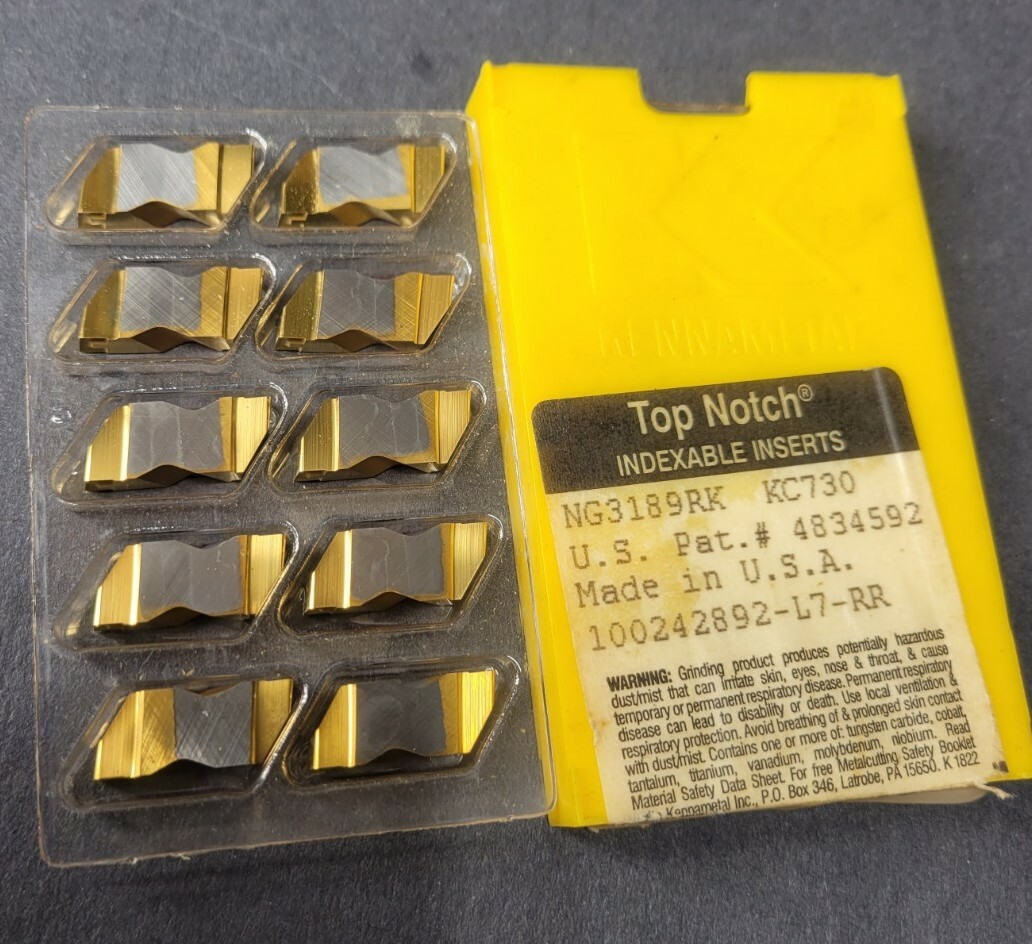 10pc Kennametal Top Notch NG3189RK KC730 Inserts Grooving Turning ...