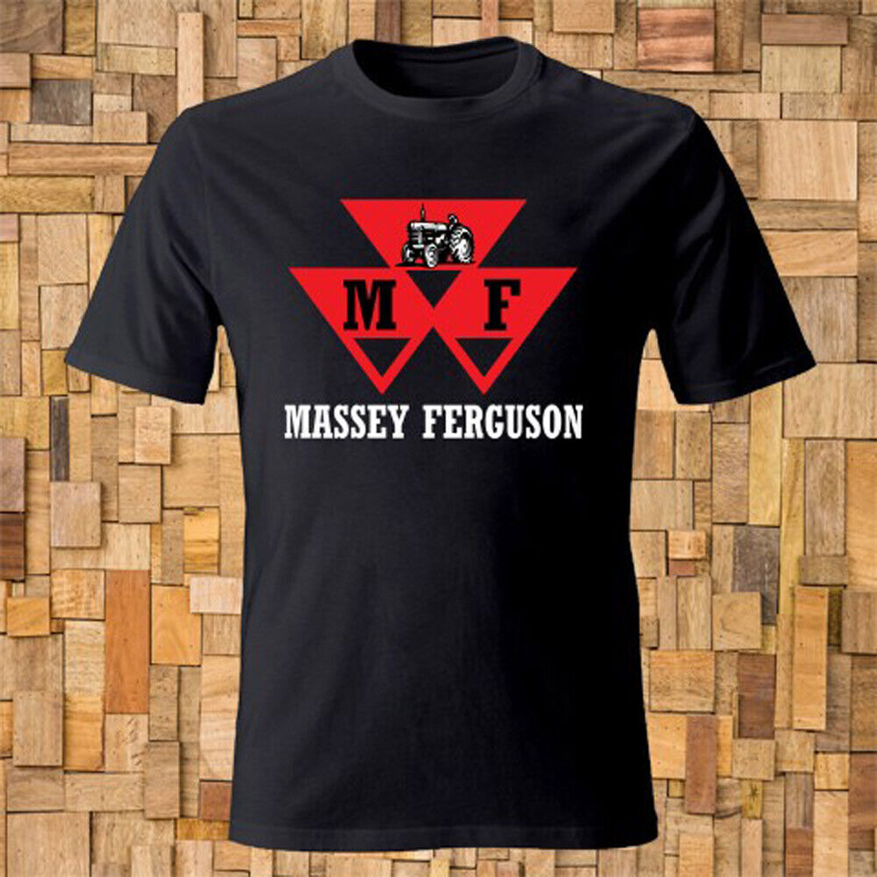 Massey Ferguson Tractor Logo Men's Black T-shirt Size S-5XL | eBay