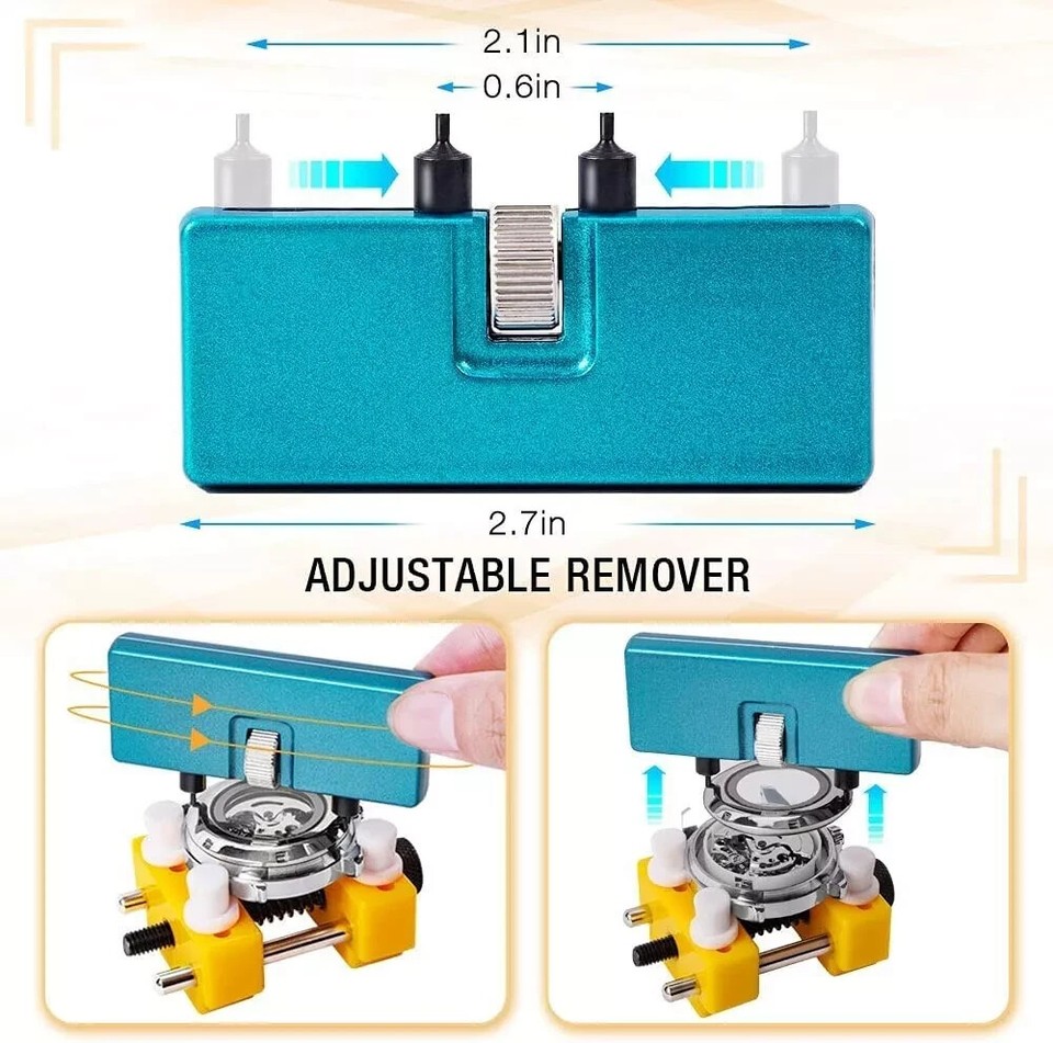 Adjustable Rectangle Watch Back Case Cover Opener Pin Remover Wrench ...