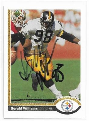 GERALD WILLIAMS Autographed Signed 1991 Upper Deck card #490 Pittsburgh ...