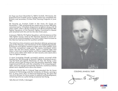 JAMES TAPP SIGNED 8X10 (D) PSA DNA AC42391 WWII ACE 8V | eBay