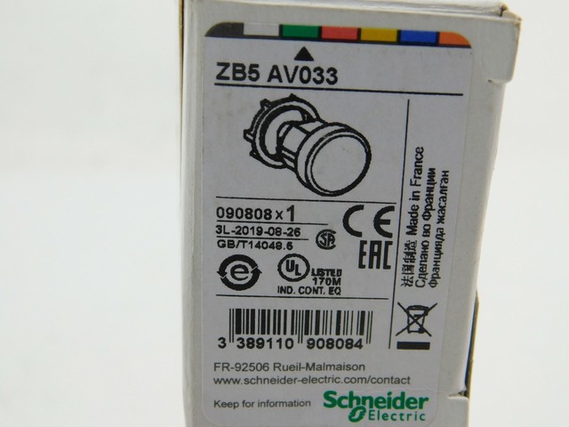 2 Schneider Electric ZB5AV033 Pilot Light Head 22mm #122 for sale ...