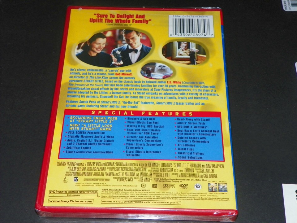 Stuart Little (Deluxe Edition DVD, 1999) Hugh Laurie - Brand New ...