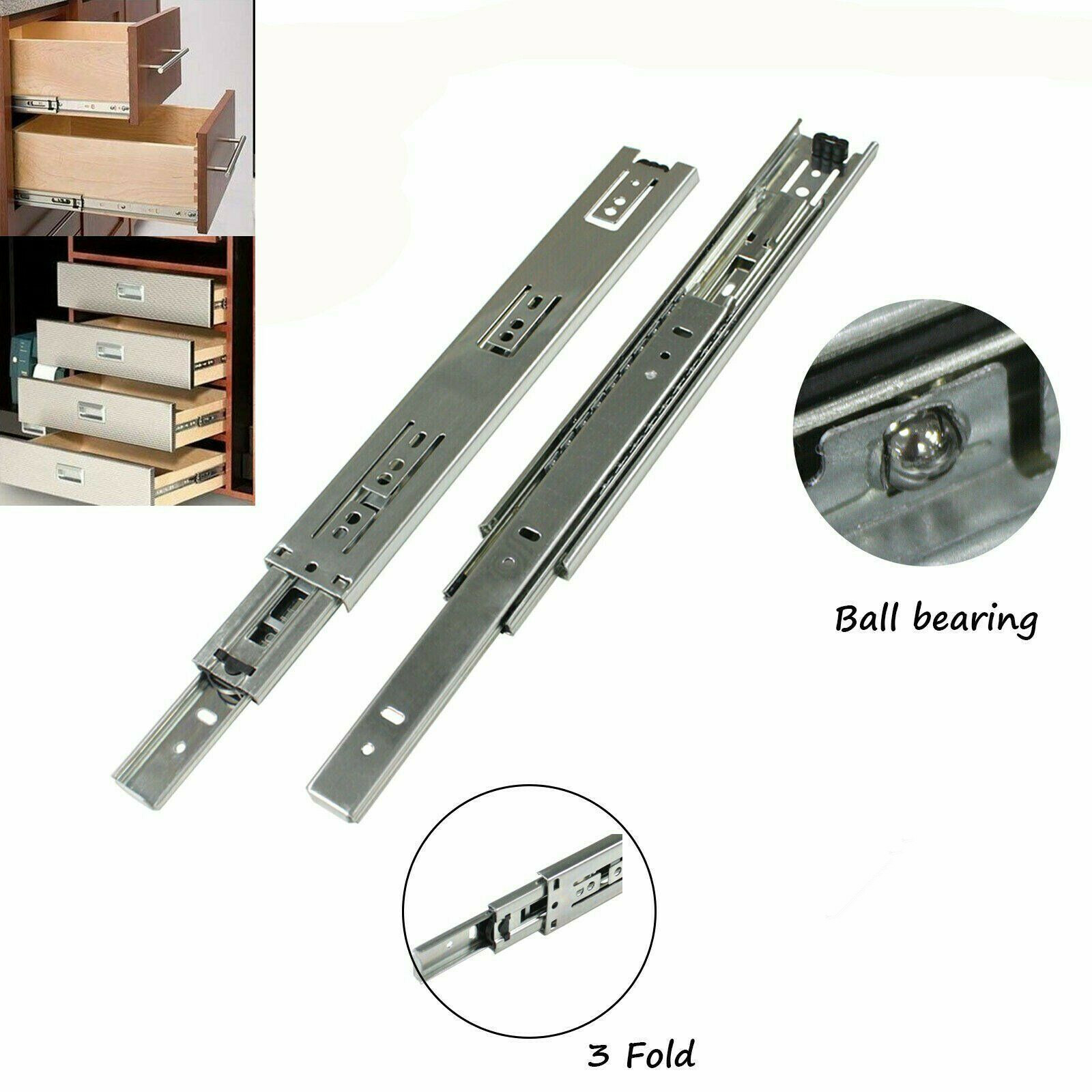 Full Extension 45mm Ball Bearing Drawer Runners/Slides 250mm-700mm ...