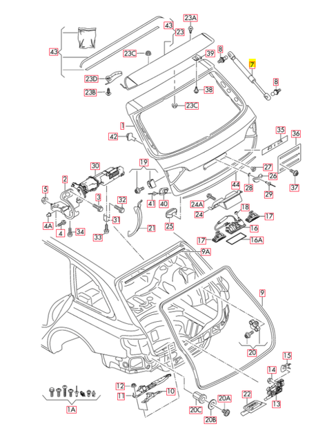 Audi OEM Q5 Liftgate Tailgate Hatch Trunk-lift Support Strut Shock ...
