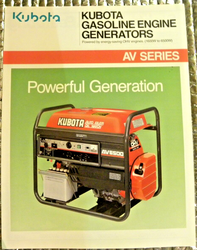 Factory Dealership Specs Brochure Kubota Gasoline Engine Generators AV ...