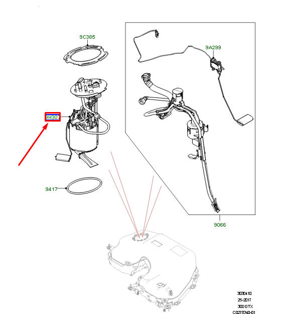 Range Rover Sport L494 3.0 Tdv6 Diesel Engine Fuel Pump Sender Unit ...