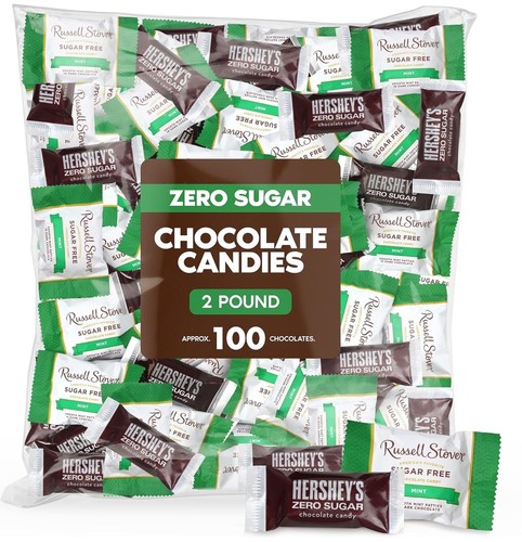 Zero Sugar Assorted Chocolate Candy Bag 2Lb Wrapped Sugar Free Candy ...