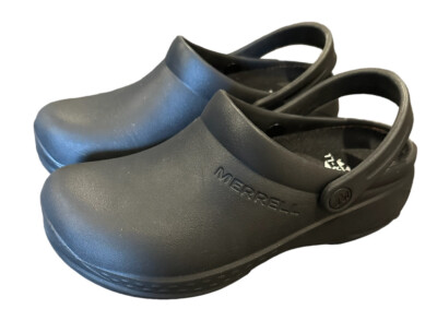 Merrell Women’s 7 Men’s 5 Encore Service Pro Clogs Black EUC! | eBay