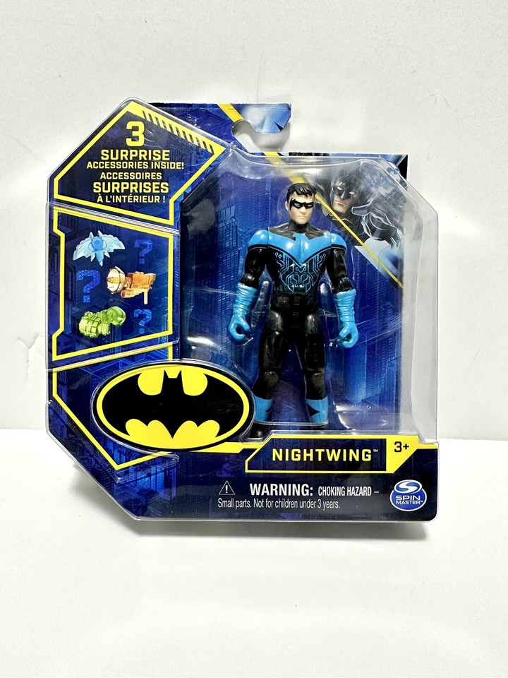 DC Comics Spin Master Batman 4 inch NIGHTWING Action Figure With 3 ...