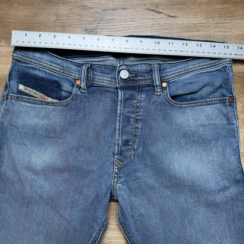 Diesel Jeans Men 29x32 Blue Tepphar Slim Carrot Fit One Pocket Fray ...