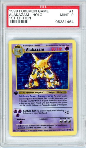 Pokemon Alakazam Base Set 1st Edition Holo Rare #1 PSA 9 Mint | eBay