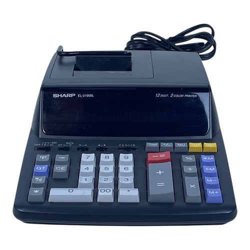 Sharp EL-2196BL Basic Calculator 12 Digit 2 Color Printer 74000017924| eBay