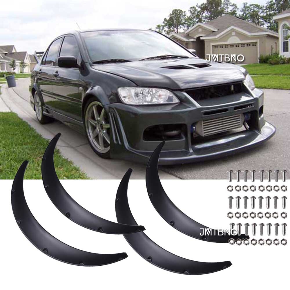 4For Mitsubishi Lancer Evolution Flexible Wheel Arch Fender Flares Wide ...