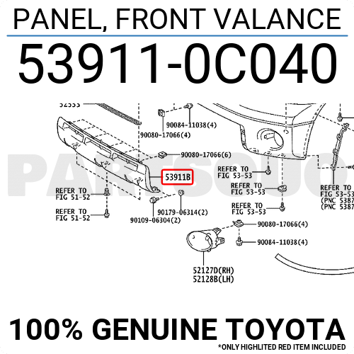 539110C040 Genuine Toyota PANEL, FRONT VALANCE 53911-0C040 | eBay