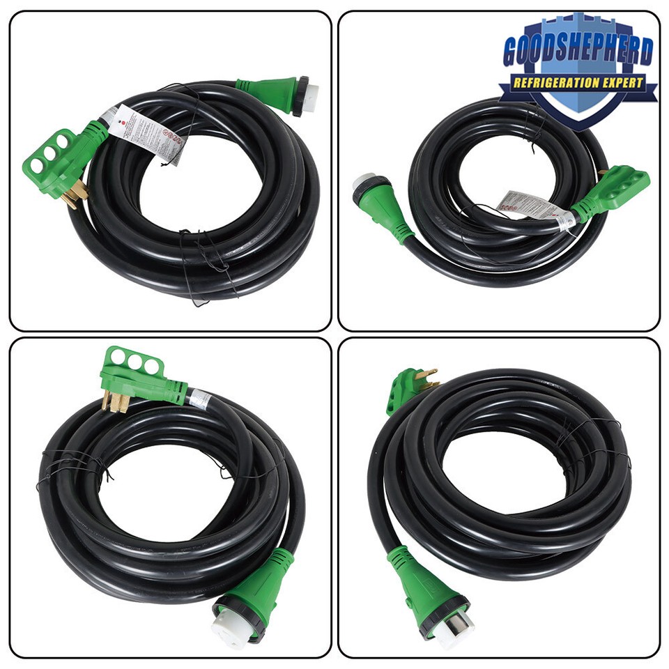 50Amp 4 Prong 25-30FT 125/250V Generator Cord and Pre-Drilled Power ...